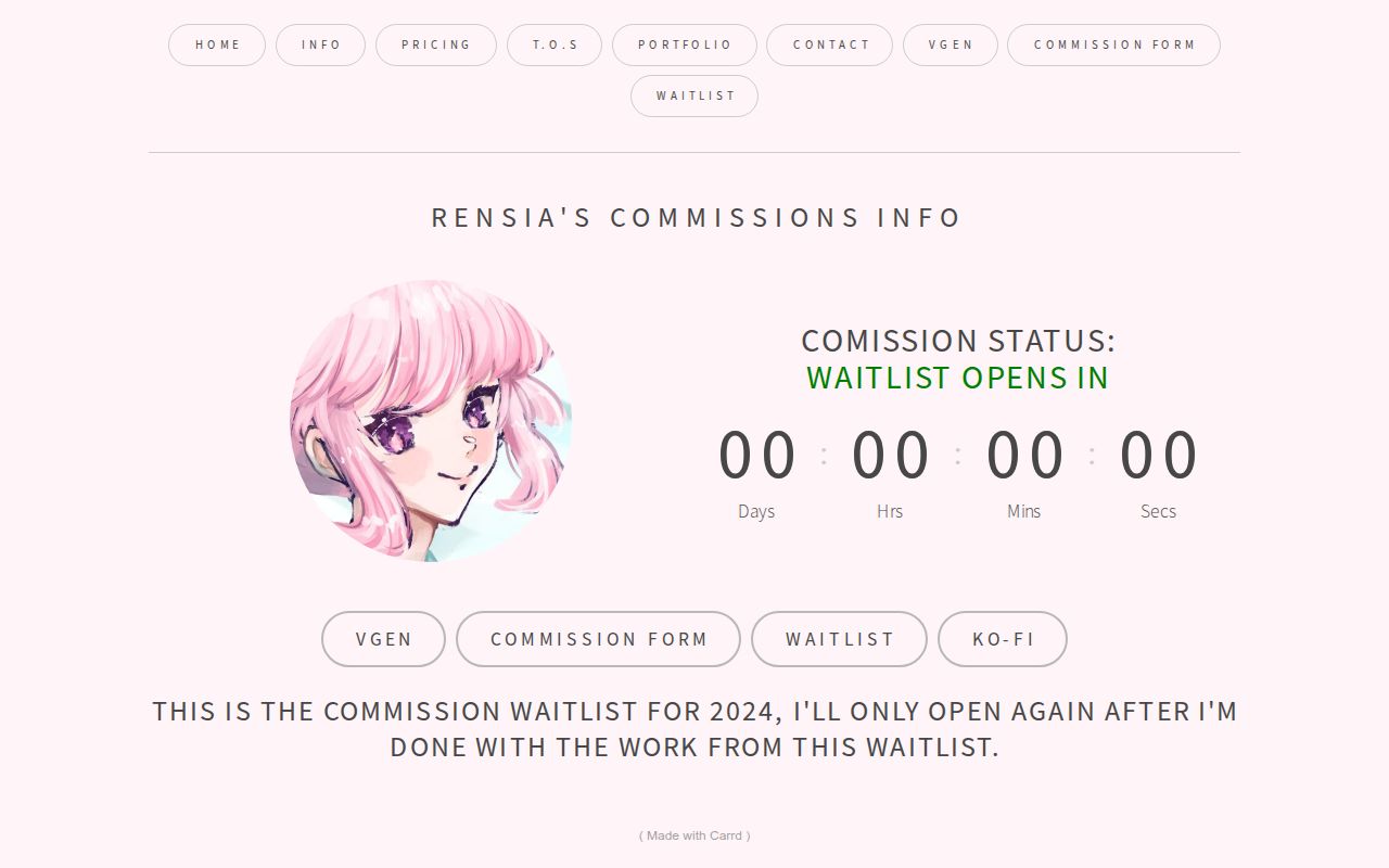 Rensia's Commissions Page